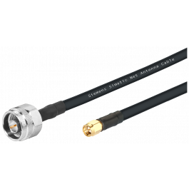 IWLAN 1x N-Connect/1x SMA Male/Male flexible connection cable, railway, 1 m