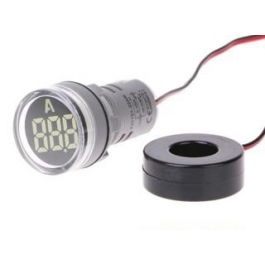 22mm PANEL MOUNT GREEN AMMETER 0-100A WITH CURRENT TRANSFORMER
